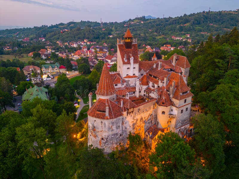 Sunset View of Bran Castle in Romania Editorial Photo - Image of forest ...