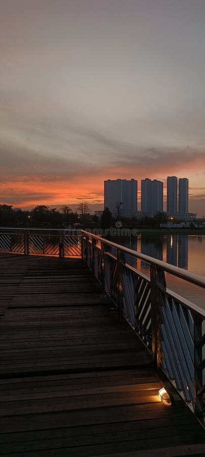 Sunset view at Bridge stock photo. Image of sunset, view - 261688826