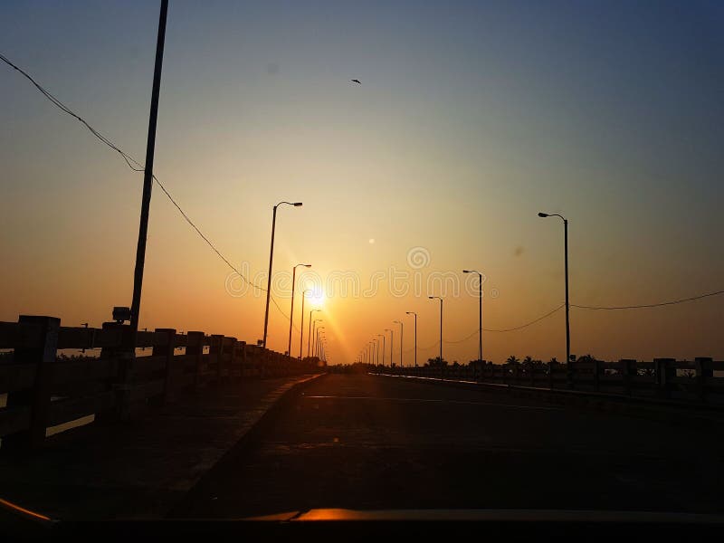 Sunset View from the Bridge Stock Photo - Image of view, nature: 89297296