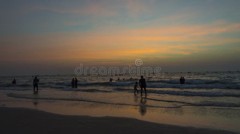 Sunset editorial image. Image of waves, evening, color - 84148000