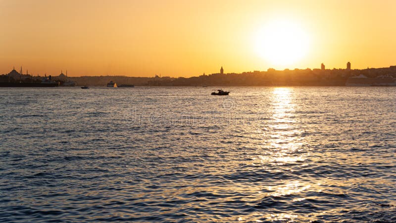 Sunset View from the East Coast of the Bosphorus Editorial Stock Photo ...