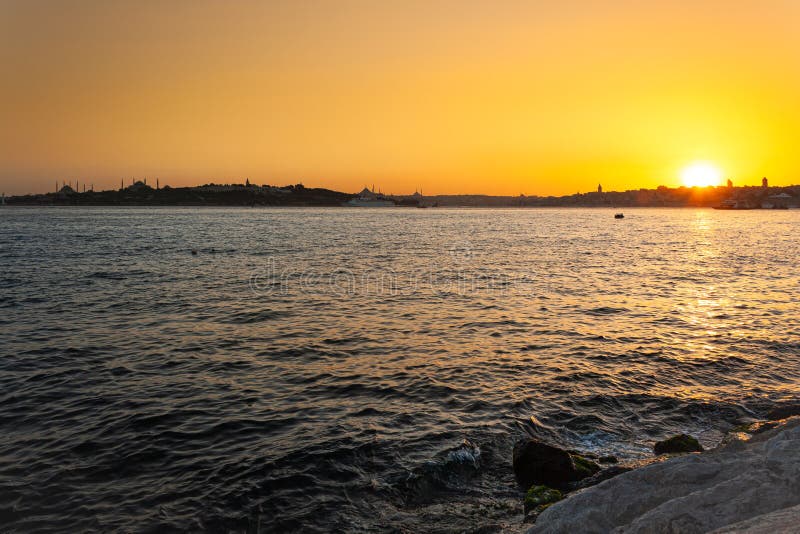 Sunset View from the East Coast of the Bosphorus Editorial Stock Photo ...