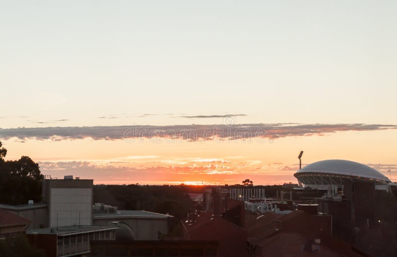 Sunset View stock image. Image of stadium, twilight, evening - 99107177