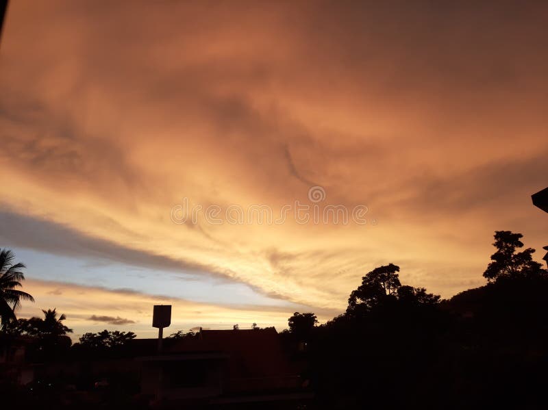 Sunset view in the Evening stock image. Image of shapes - 192553587