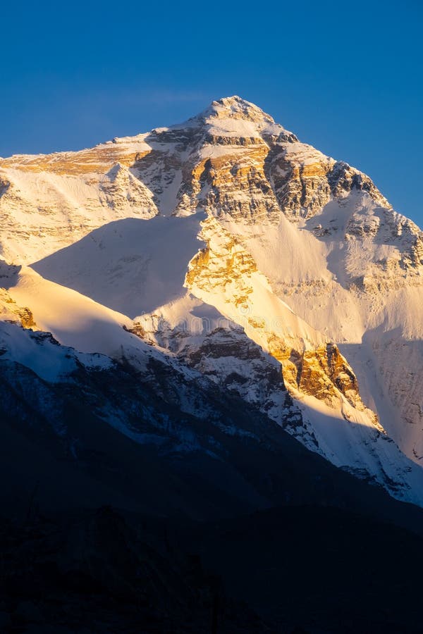 Sunset View of Everest Summit at Everest Base Camp. Stock Image - Image ...