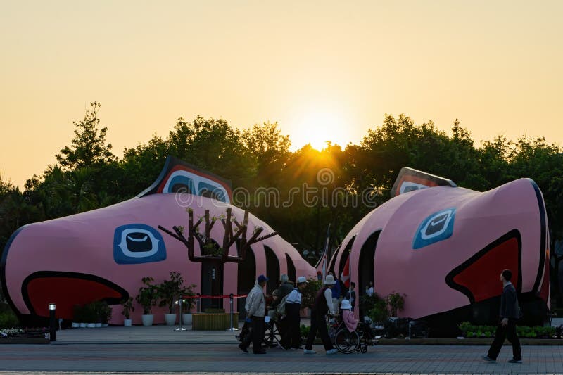 Sunset View of a Fish Shape Structure in Taipei International Flora ...