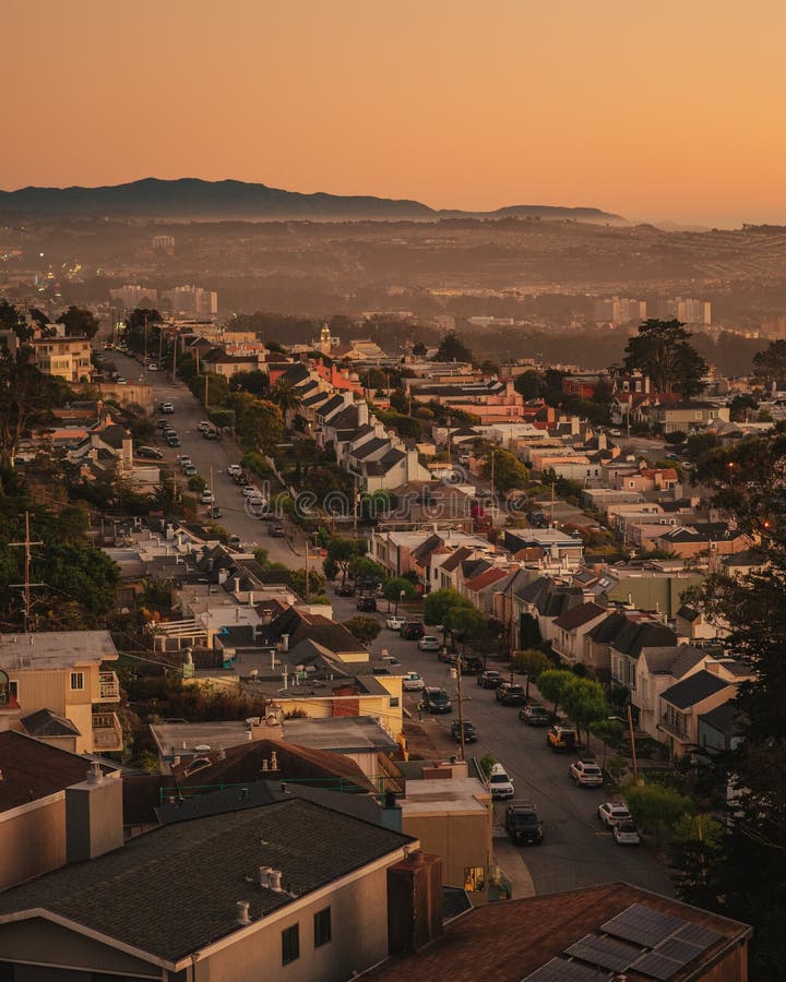 Sunset View from Grandview Park, San Francisco, California Stock Photo ...