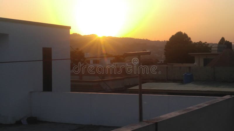 Sunset View from House Roof Stock Image - Image of beautiful, sunset ...