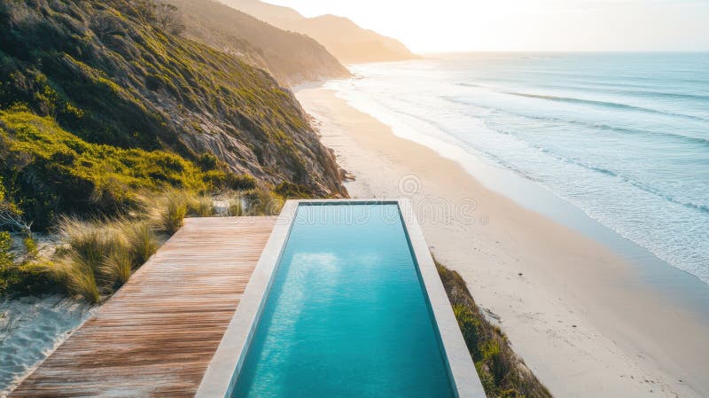 Sunset View by Infinity Pool Stock Image - Image of tranquility, summer ...