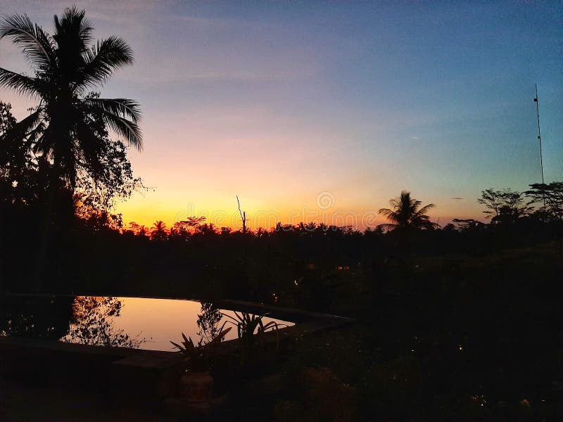 Sunset View by the Infinity Pool Shadow Stock Photo - Image of shadow ...