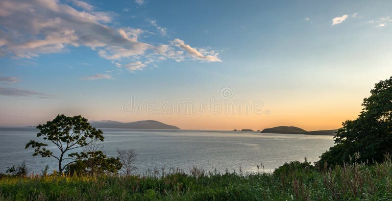 Sunset of the Russian Primorye Mountains L Stock Photo - Image of ...