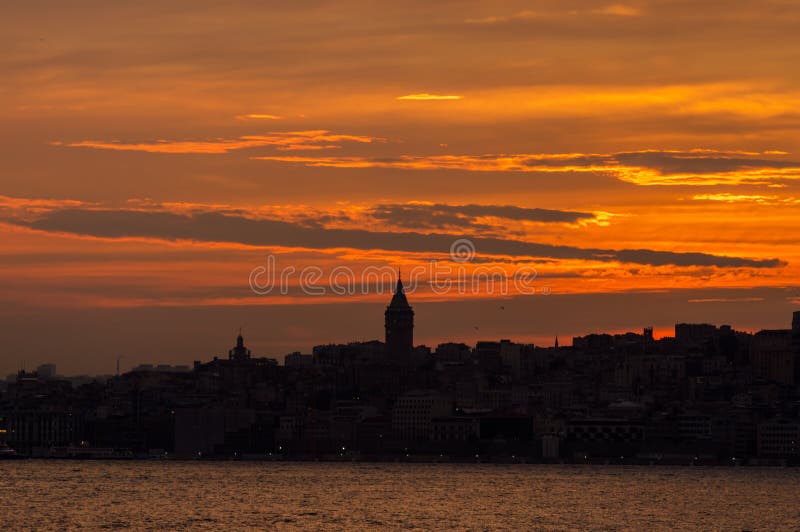 Sunset View of Istanbul, Turkey Stock Image - Image of natural ...