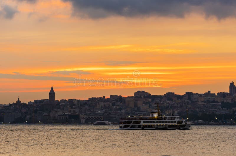 Sunset View of Istanbul, Turkey Stock Photo - Image of background ...