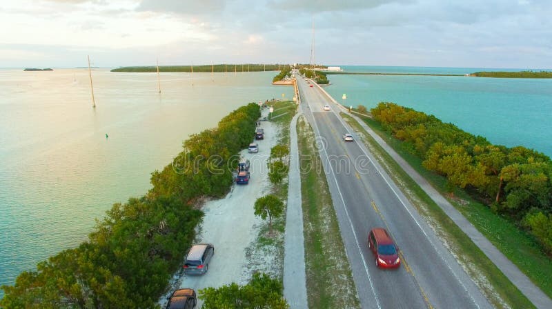 Sunset View of Keys Bridge in Islamorada, Florida Stock Image - Image ...