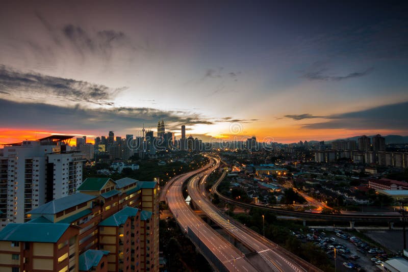 Sunset View of Kuala Lumpur City. Stock Image - Image of destination ...