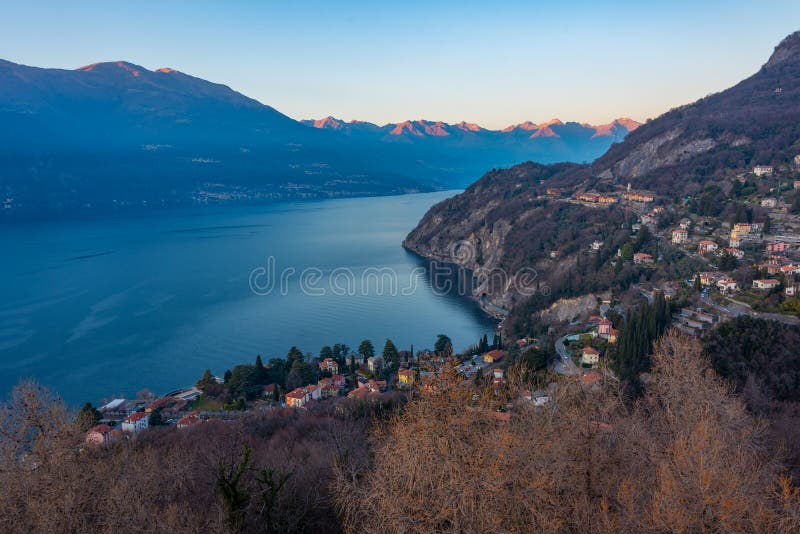 Sunset View of Lago Di Como in Italy Stock Photo - Image of landscape ...