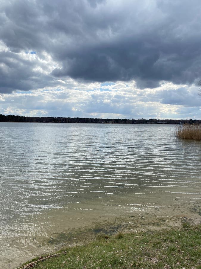 Before Sunset, View of Lake Biale in Okuninka Stock Photo - Image of ...