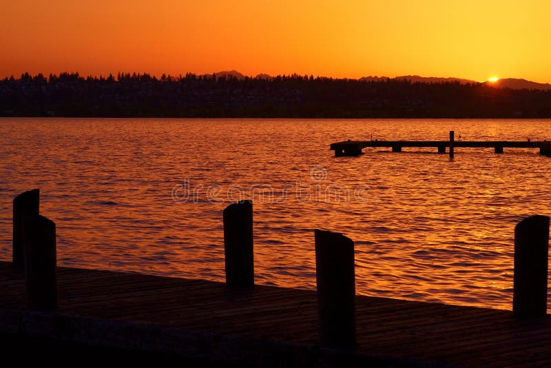 Sunset View (landscape) stock image. Image of docks, peaceful - 784895
