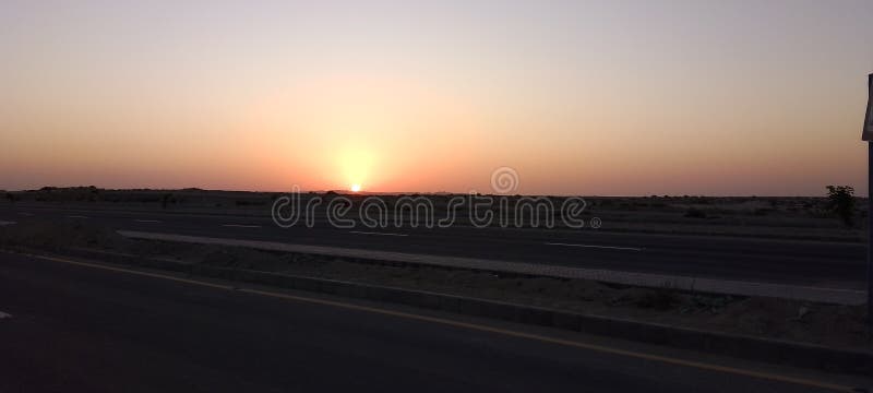 Sunset View and Last Light on the Sky Beautiful Scene Stock Photo ...