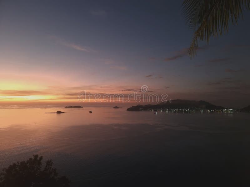Sunset View from Lighthouse at Padang Beach Stock Image - Image of ...