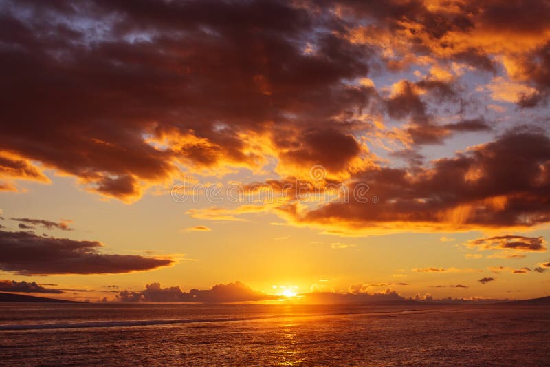 Sunset View, Maui, Hawaii. stock image. Image of bora - 95723047