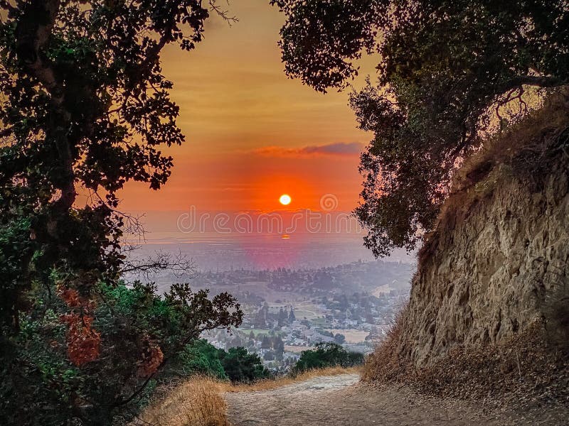 Sunset View from Mission Peak Stock Image - Image of runners, peak ...