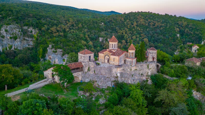 Sunset View of Motsameta Monastery in Georgia Stock Photo - Image of ...