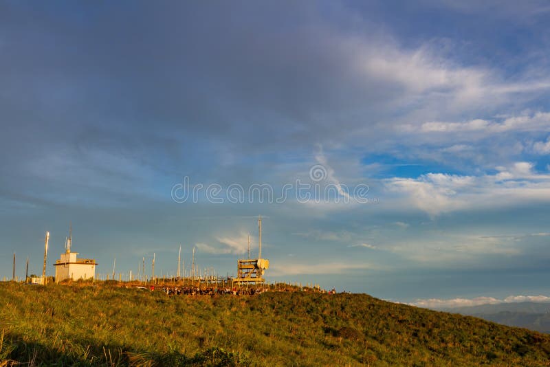 Sunset View of the Mount Datun Air Navigation Station from Datunshan ...