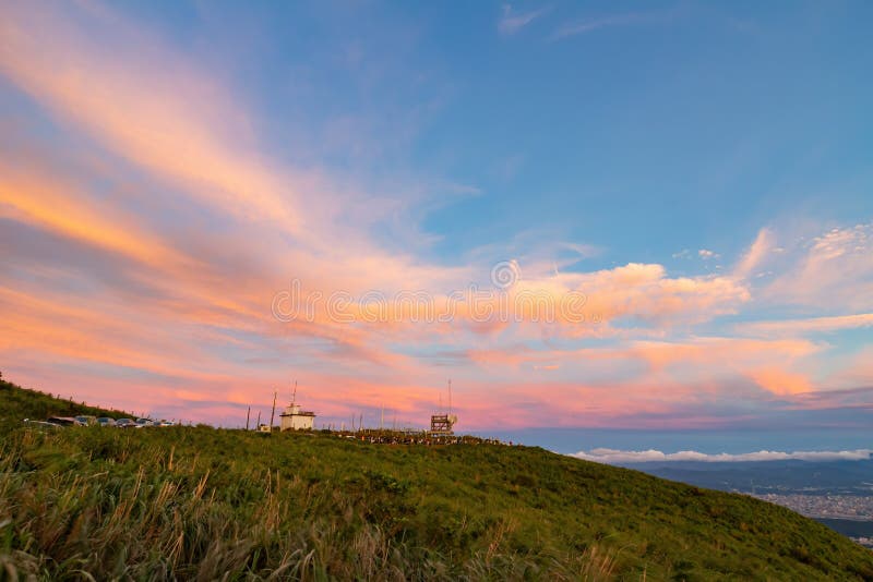 Sunset View of the Mount Datun Air Navigation Station from Datunshan ...