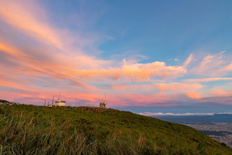 Sunset View of the Mount Datun Air Navigation Station from Datunshan ...