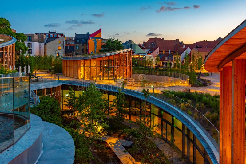 Sunset View of Museum of Hans Christian Andersen in Odense, Denm ...