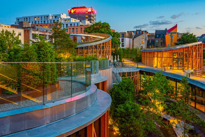 Sunset View of Museum of Hans Christian Andersen in Odense, Denm ...