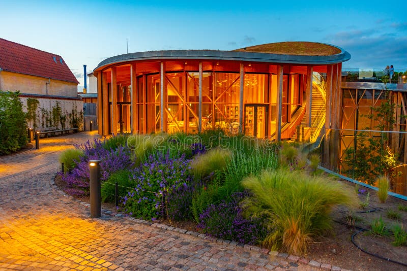 Sunset View of Museum of Hans Christian Andersen in Odense, Denm ...