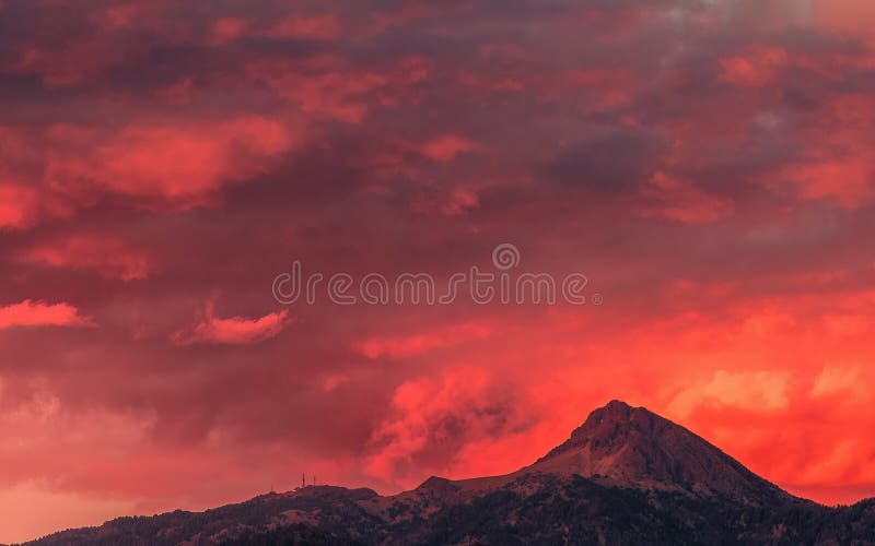 Sunset View of Nevado De Colima, Mexico Stock Image - Image of nevado ...