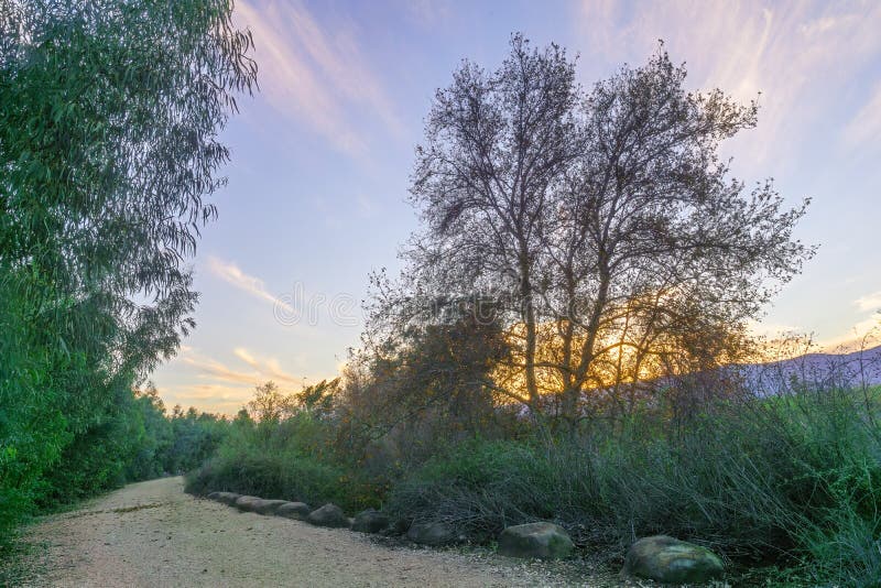 Sunset View of the Origin Point of the Jordan River Stock Photo - Image ...