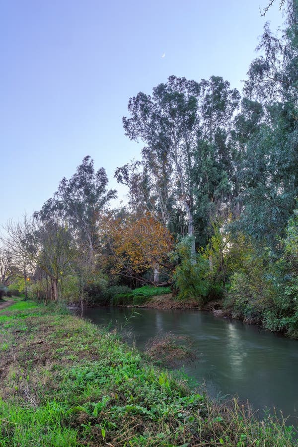 Sunset View of the Origin Point of the Jordan River Stock Photo - Image ...