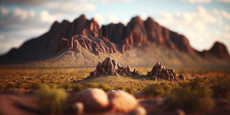 Sunset View Over Beautiful Natural Rock Formation. Generative Ai Stock ...