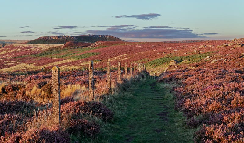 Sunset View Over the Country Path Stock Photo - Image of clouds, moor ...