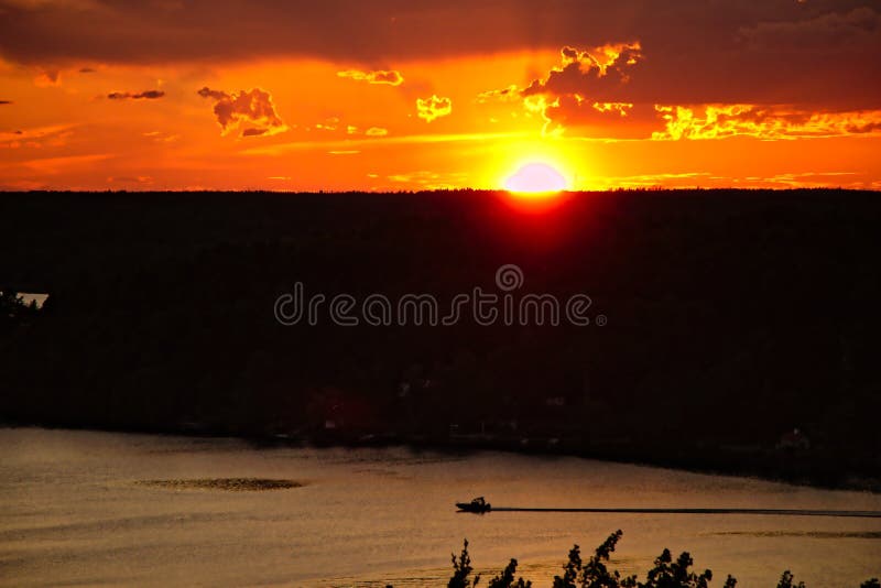 Sunset With View Over Lake Picture. Image: 96113970