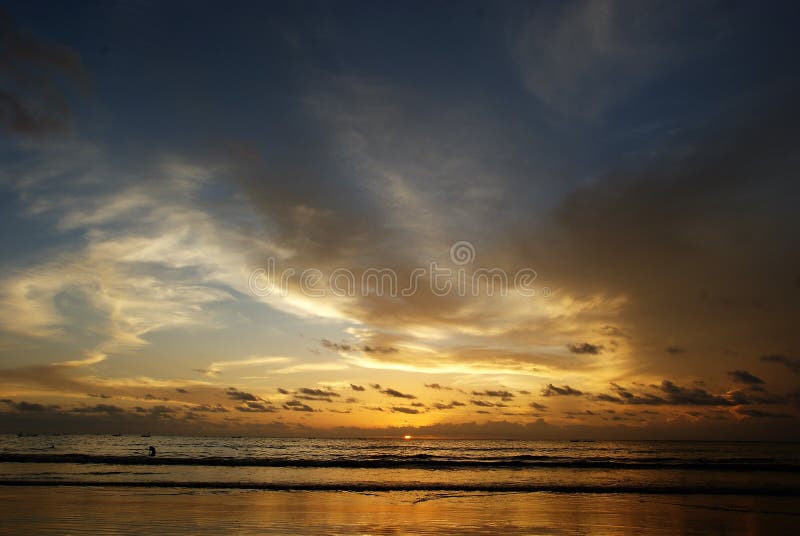 Sunset View at Kuta Beach Bali Indonesia Stock Photo - Image of coast ...