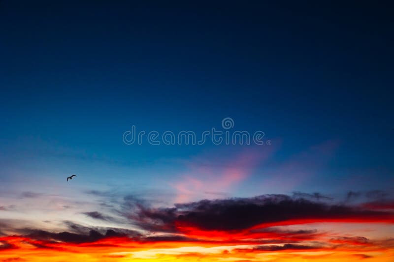 Sunset View. Partly Cloudy Sky at Sunset Stock Photo - Image of sunset ...