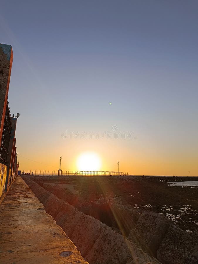 Sunset View on Passenger Ship Harbor Stock Image - Image of ship, view ...