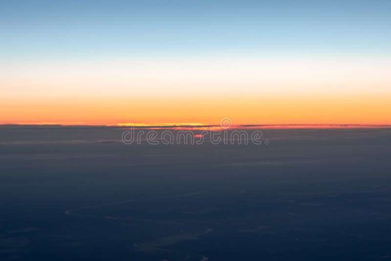 Sunset view from plane stock image. Image of atmosphere - 126205303