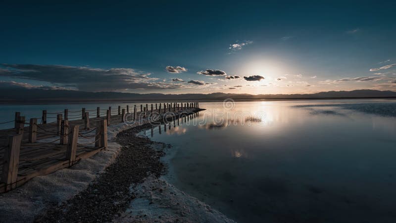 Plateau lake in the sunset stock image. Image of ocean - 228767985