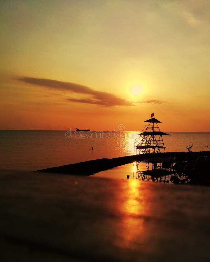 Sunset view stock photo. Image of view, bondo, ocean - 98025964