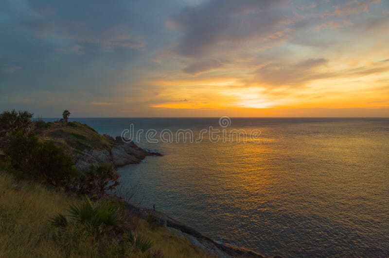 Sunset View at Promthep Cape , Phuket, Thailand Stock Photo - Image of ...