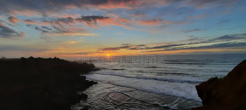 Sunset View on the Rabat Beach Stock Image - Image of cloud, coast ...