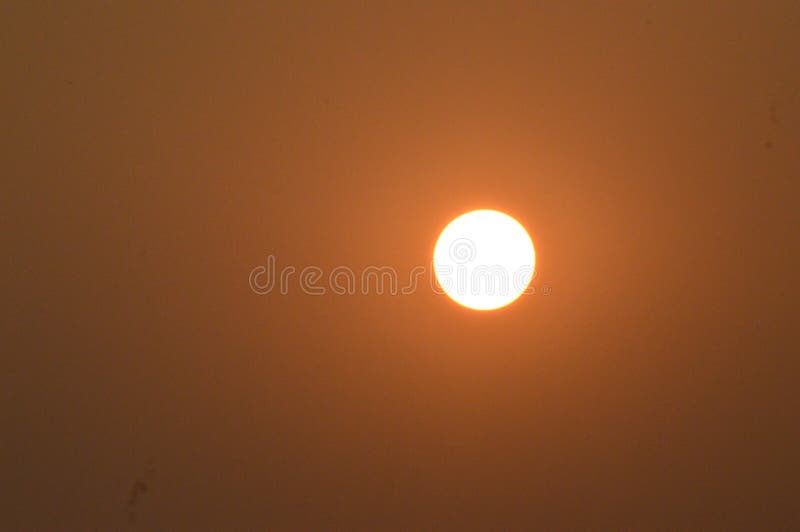 Sunset View Red Sky and White Sun Stock Image - Image of sunlight ...