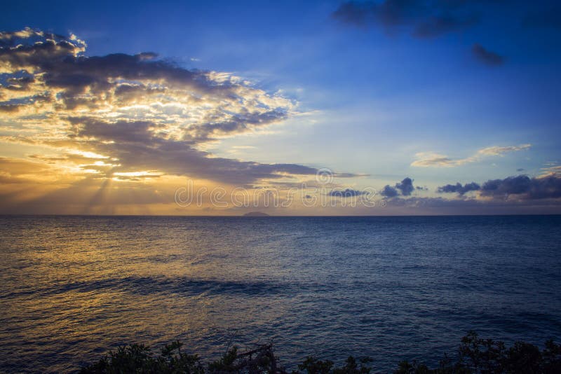 Sunset View in Rincon Puerto Rico Stock Image - Image of waves, sunset ...