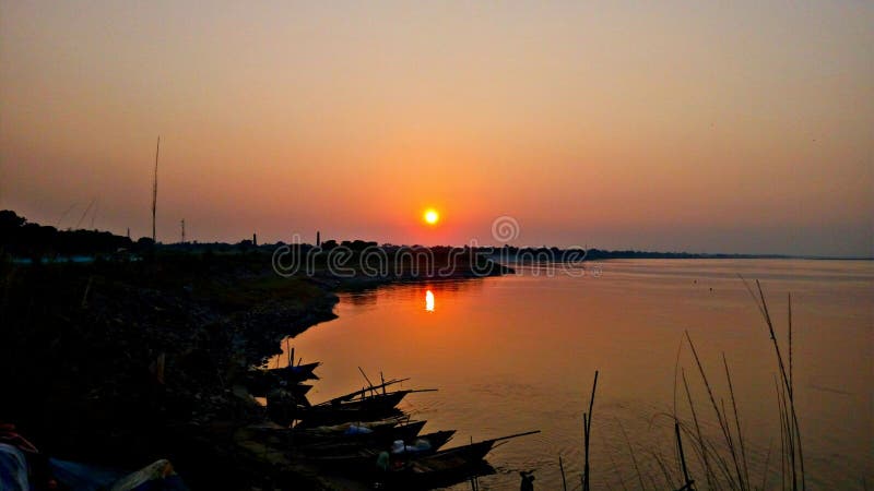 Sunset view stock photo. Image of sunset, india, padma - 120367014